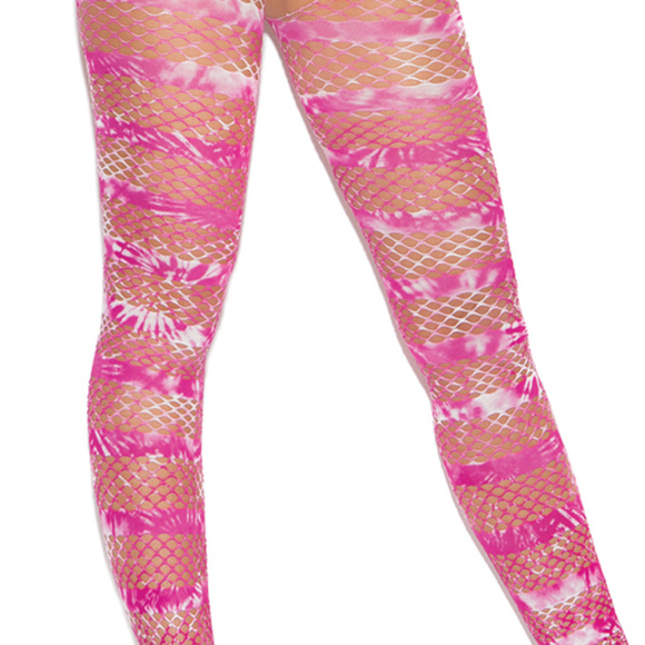 Elegant Moments | Accessories | Hooded Deep V Bodystocking In Tie Dye ...